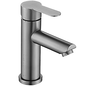 QAXIOQCS Kitchen Faucet Stainless Steel Hot and Cold Water Tap Washbasin Basin Faucets Bathroom Bathtub Accessories Set Sink Bath Mixer(Color:Gray)