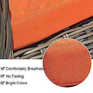 FLYMEI Outdoor Cushion Covers, Replacement Patio Cushion Covers 24 x 24 x 4 Inch, Orange Water Resistant Cushion Pillow Seat Covers, Patio Loveseat Covers Only Patio Cushion Slip Covers