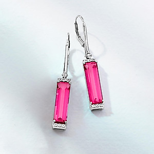 Ross-Simons 12.29 ct. t.w. Pink and White Topaz Drop Earrings in Sterling Silver