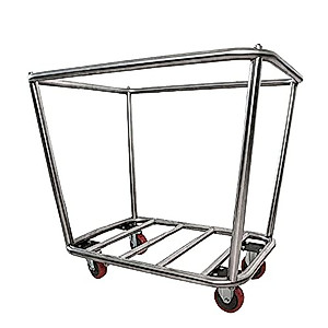 Commercial Laundry Cart,Stainless Steel Industrial Rolling Laundry Cart Storage Trolley Hamper for Hotel/Home/Hospital,80kg/176 LBS Load,10 Bushel