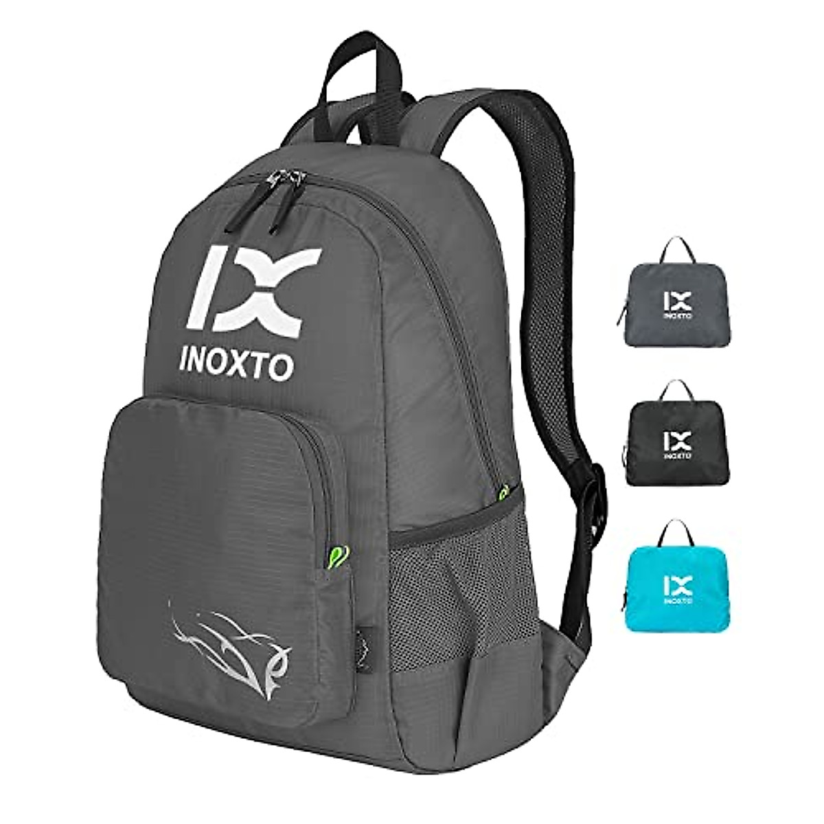 INOXTO 20L Lightweight Hiking Backpack Small Foldable Hiking Daypack for Outdoor Hiking Travel Camping (Grey)