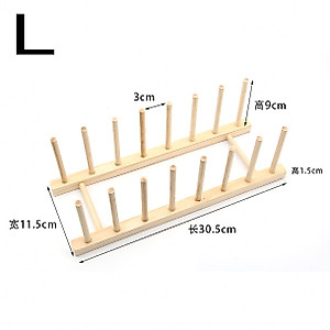 YJIUYUANQ Foldable Wooden Thread Holder 16 Spools Sewing Embroidery Thread Rack Organizer Wall Hanging Cones Stand Shelf Tool(Large)，1PC