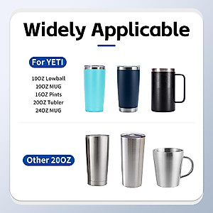 2 Pack 20 oz Tumbler Lid, Replacement Lids Compatible for YETI 20 oz Tumbler, 10/24 oz Mug and 10 oz Lowball, Spill Proof Cup Lids Covers with Magnetic Slider Switch