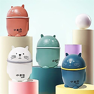 Cartoon Cat Table Plastic Trash Can Desktop Waste Box Bin Garbage Basket Home Office Supplies Dustbins Sundries Barrel Box for Home (Color : Green)