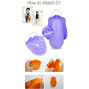 JD Kids Urinals with Clips on Toilet Bowl Potty Training for Boys Pee 5 Color Child (Orange)