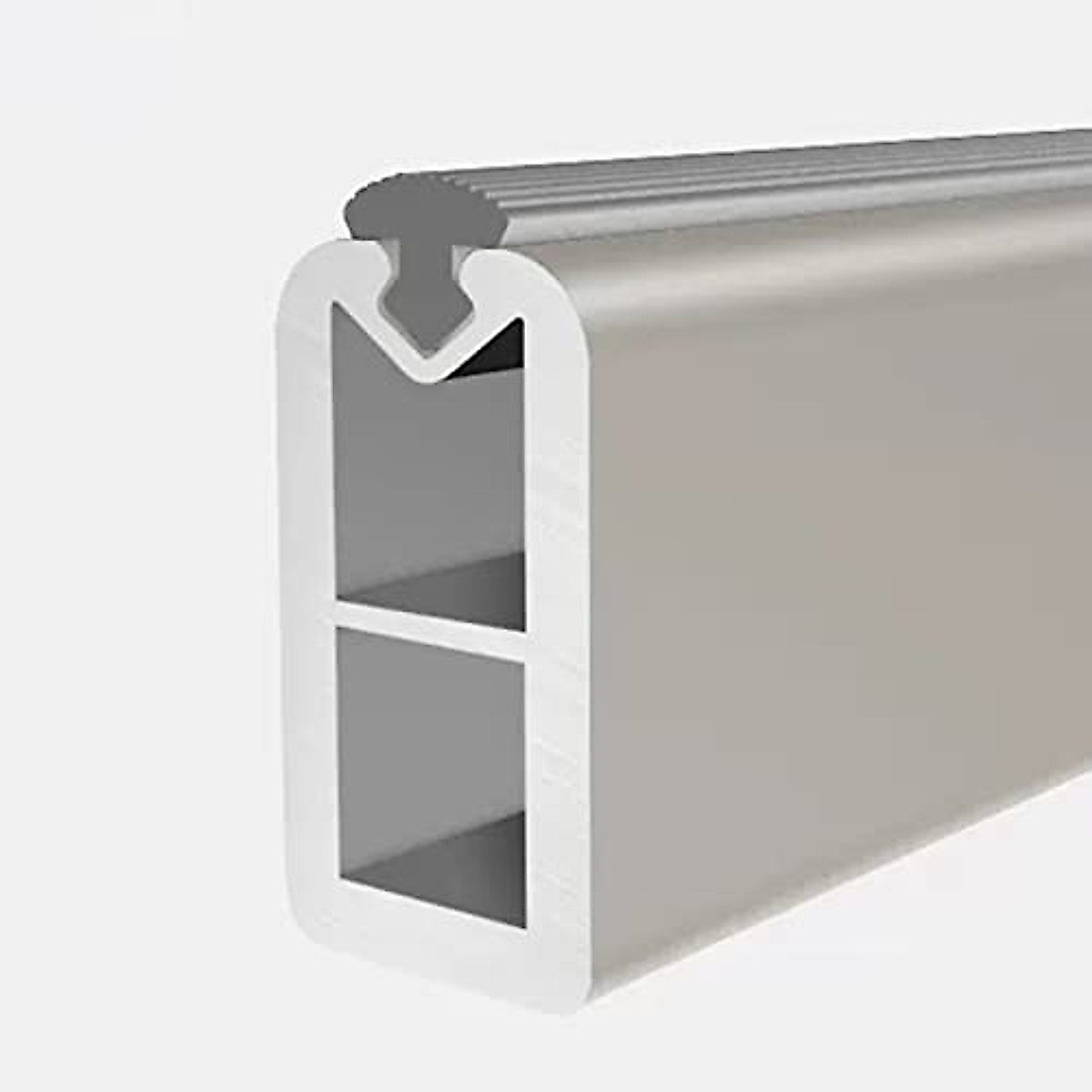 ZJKXJH Gray Closet Rod, Oval Wall Mounted Clothes Hanging Bar, Premium Aluminum No Rust Garment Rail Pole with Socket Set for Wardrobes, Cabinet, Laundry Room (Size : 150cm/59in)