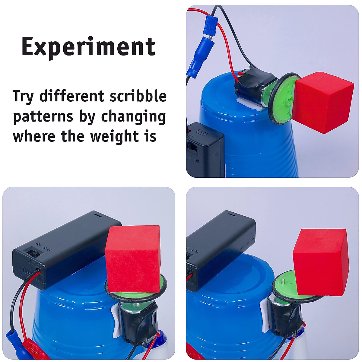 DIY Doodling Scribble Bot Kit – Bulk Pack of 10 Motorized Art Robot Projects for Kids - STEM & STEAM Learning Activity