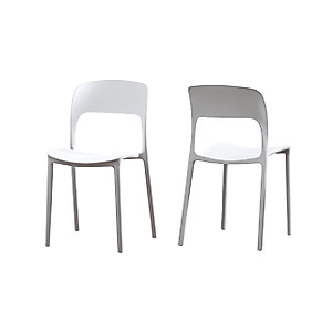 Christopher Knight Home Dean Outdoor Plastic Chairs (Set of 2), White