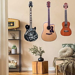 HilerPunk Guitar Wall Mount,1-Pack, Wood Guitar Ukulele Wall Hangers,Hooks,Holders,Stands,Guitar Accessories for Acoustic Electric Bass Guitar Ukulele Banjo Mandolin