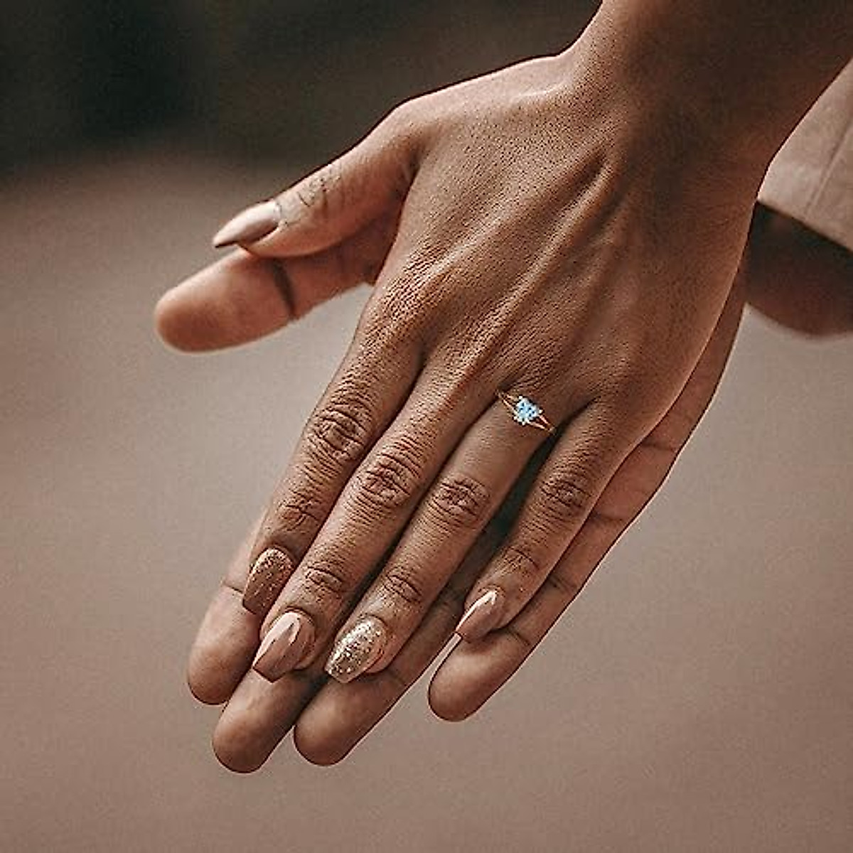 Clara Pucci 1.4ct Heart Cut Solitaire split shank Sky Blue Topaz Bridal Designer Wedding art deco Anniversary Ring 14k Yellow Gold