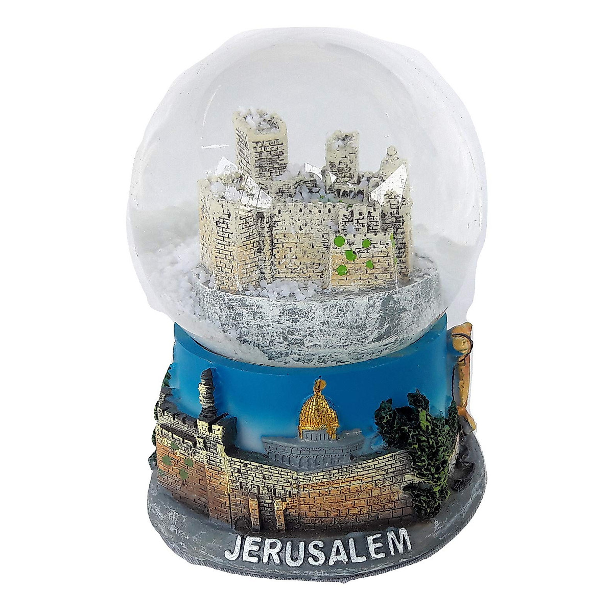 Snowdome Israel City of Jerusalem Snowglobe Holyland Souvenir.The Walls