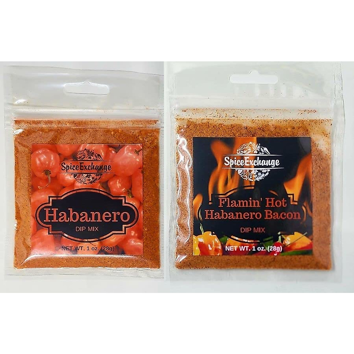 Spice Exchange 7 Spicy Dip Mix Variety Pack - Jalapeno Spinach Dip – Flamin' Hot Habanero-Bacon Dip - Sriracha & Roasted Garlic Dip - Green Chili Dip - Habanero Dip - Cheddar Jalapeno Dip - 8 Seconds