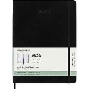 Moleskine Classic 18 Month 2022-2023 Weekly Planner, Soft Cover, XL (7.5" x 9.75"), Black