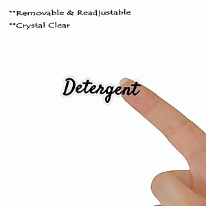 Laundry Room Organizing Labels for Glass Jars, Canisters, Waterproof Home Storage Organization Washroom Cleaning Decal Stickers