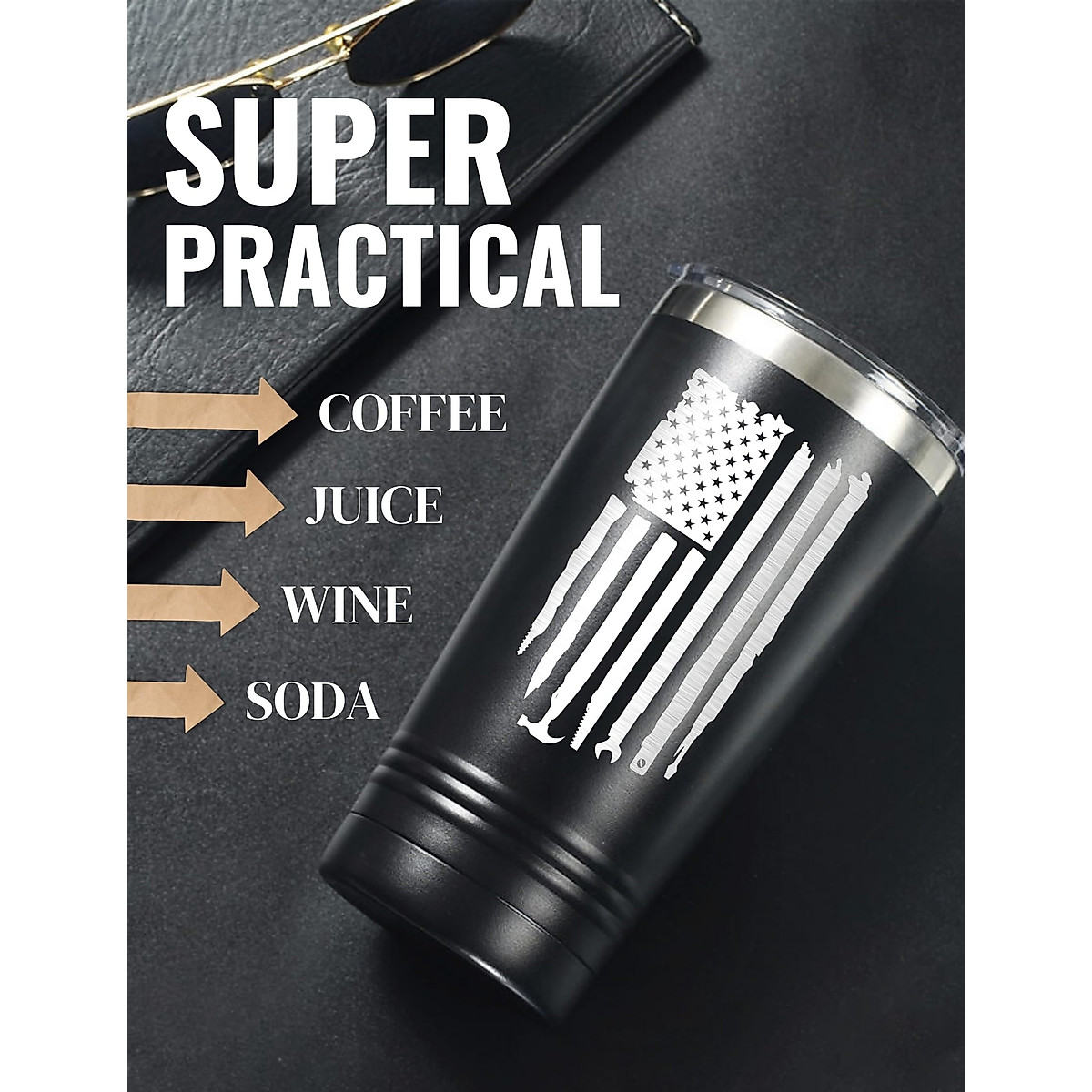 Onebttl Grandpa Gifts for Father's Day, Christmas, Birthday, 20oz Stainless Steel Tumbler with Lid and Straw from Granddaughter Grandson - Grandpa