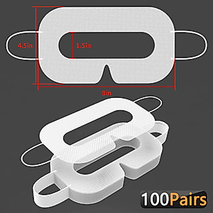 Geekria 100Pcs VR Mask Disposable Face Cover, Disposable Protector for Oculus Quest VR, Prevent Eyes (White)