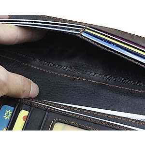 vogueteen Real Leather Mens Biker Card/Money Long Wallet Purse W/Jeans Key Chain