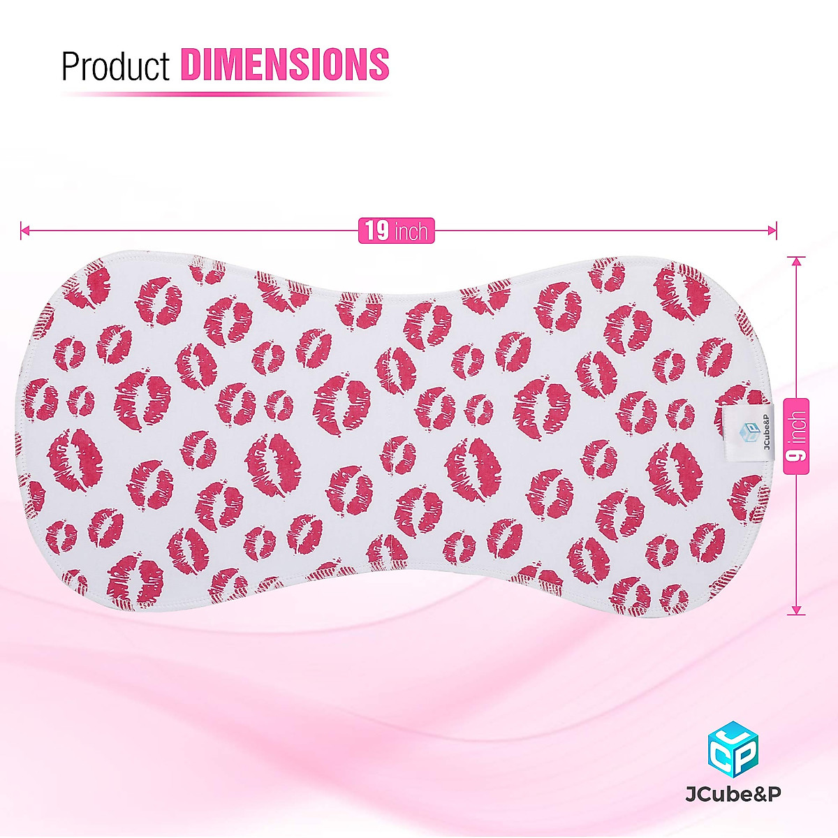 JCUBE&P Girl Burp Cloths - Organic Cotton & Fleece Burp Clothes - Soft & Absorbent Curvy Burp Rags - 5-Pack Contoured Set Burp Towels - Newborns & Infants Girl Burpy Cloths (Grace)