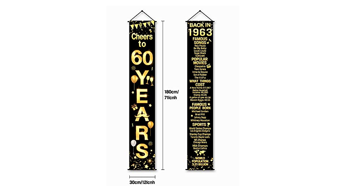 Celebrate 60 Years with Our Birthday Party Banner