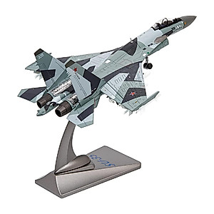 NUOTIE Sukhoi SU-35 Flanker-E 1/72 Diecast Metal Aircraft Model Kit Soviet Union Military Fighter Alloy Pre-Build Replica Airplane for Adults Enthusiasts Collections or Gift