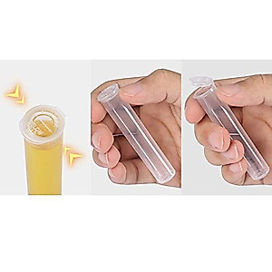 WIKIBORN 100PCS PVC Plastic Clear Pipe 0.5ML 1ML Empty Cartridges Packaging Tube with Child Protection Cap for Bead Craft Supply Storage