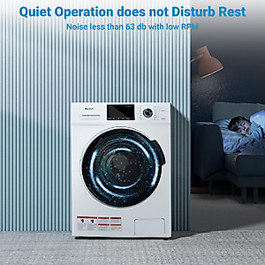 Smad 24" Washer and Dryer Combo, 2.7 Cu. Ft Ventless Washer Dryer Combo with 26 Lbs Capacity, Child Lock, Low Noise and Easy Store for Laundry, Apartments, RV and Compact Space, White