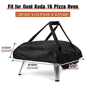 Fenghome Pizza Oven Cover for Ooni Koda 16 Pizza Oven, Heavy Duty Waterproof Gas Pizza Oven Cover, Portable Outdoor Pizza Oven Carry Accessories