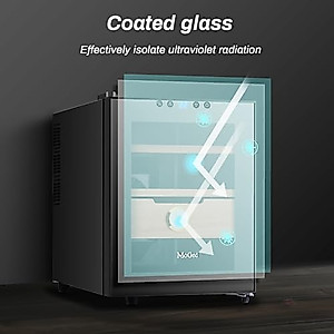 MoGed Mini Cooler 35L with Temperature and Humidity System, Made With Spanish Cedar, Full Glass Door, For Business &Gift