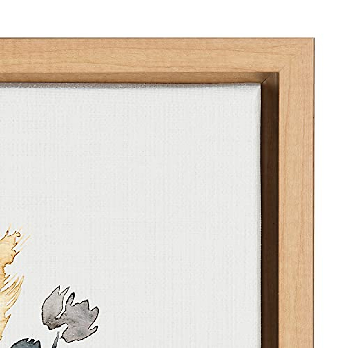 Kate and Laurel Sylvie Wildflower Bunch Framed Canvas Wall Art by Sara Berrenson, 18x24 Natural, Floral Accent for Wall