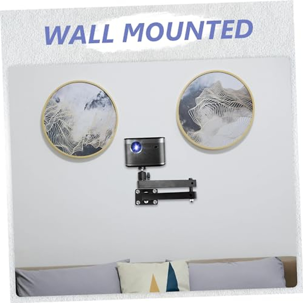 HOMSFOU 1 Set Home Supplies Wall-Mounted Router Rack Stainless Steel Router Storage Holder Black Camera Bracket