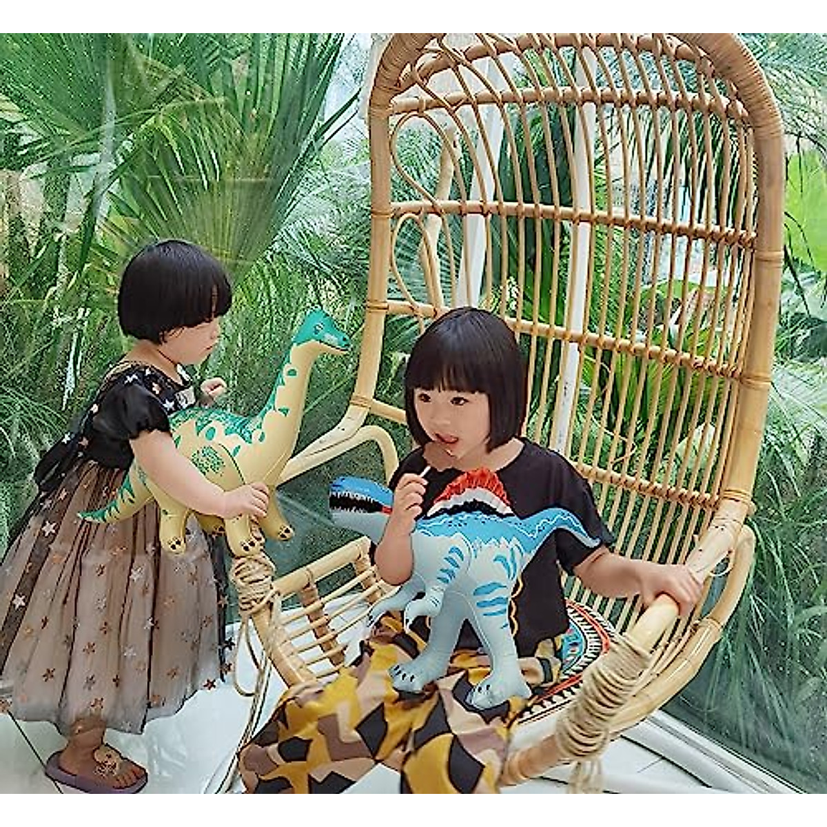 KATAKA 6 Pack Dinosaur Inflatable Toy Includes air Pump Party Decorations Pool Floating Toy Dinosaur Collection Birthday Party Gifts for Children and Adults