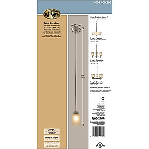 Hampton Bay 1-Light Brushed Nickel Mini Pendant
