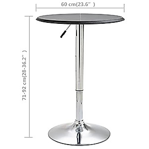NusGear Bar Table Black Ø23.6 MDF Top with Chromed Steel Frame, Height-Adjustable (28" - 36.2")
