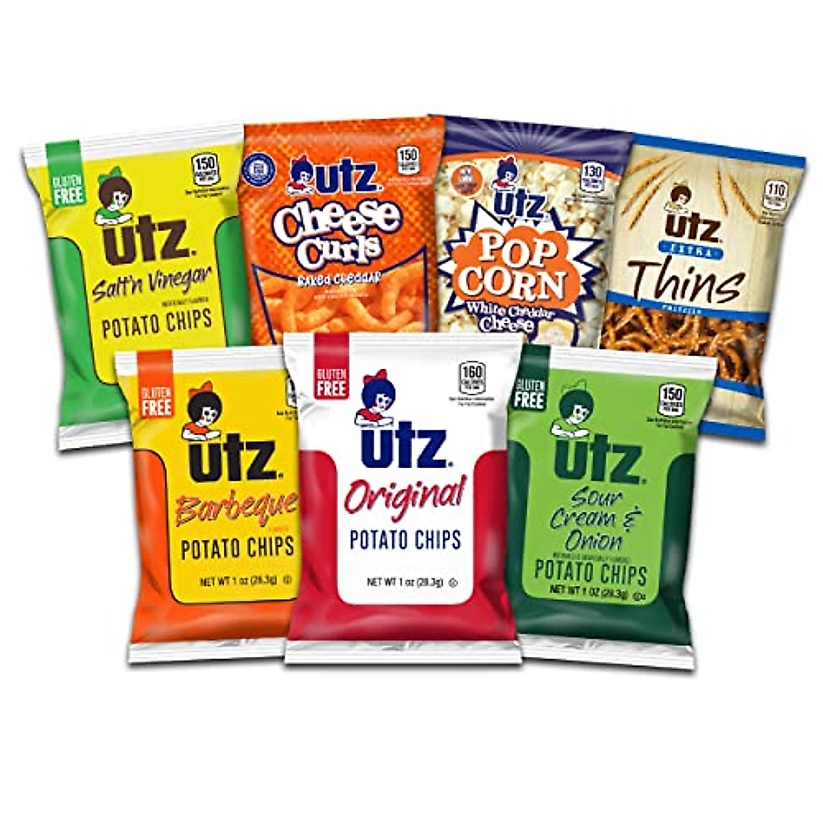 Utz Variety Pack of 60 Individual Potato Chip, Cheese Curl, Popcorn & Pretzel Snacks for On-the-Go