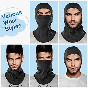 ROCKBROS Ski Mask Balaclava for Men Cold Weather Scarf Windproof Thermal Winter Women Neck Warmer Hood for Cycling Hiking Black