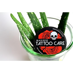 TATTOO CARE Makra Black Rose – Aftercare & Brightener Ointment - for New & Older Tattoos – Protects and Deeply Moisturizes – Enhances Colors, Prevents Fading, Brings Back Shine - 1.2 Oz/35 g