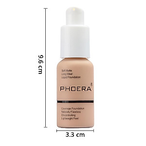 PHOERA Foundation,Flawless Soft Matte Liquid 102 Nude Foundation,24 HR Oil Control Waterproof Cream Foundation Makeup.