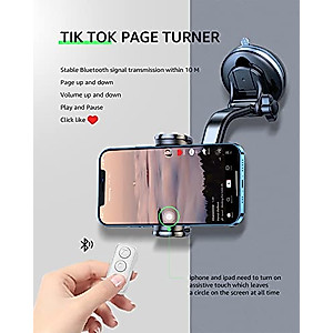TIK Tok Bluetooth Remote Control Wireless Page Turner Tiktok Scrolling Control Rechargeable with Ring Design for iPhone Android Ipad Cell Phone (White)
