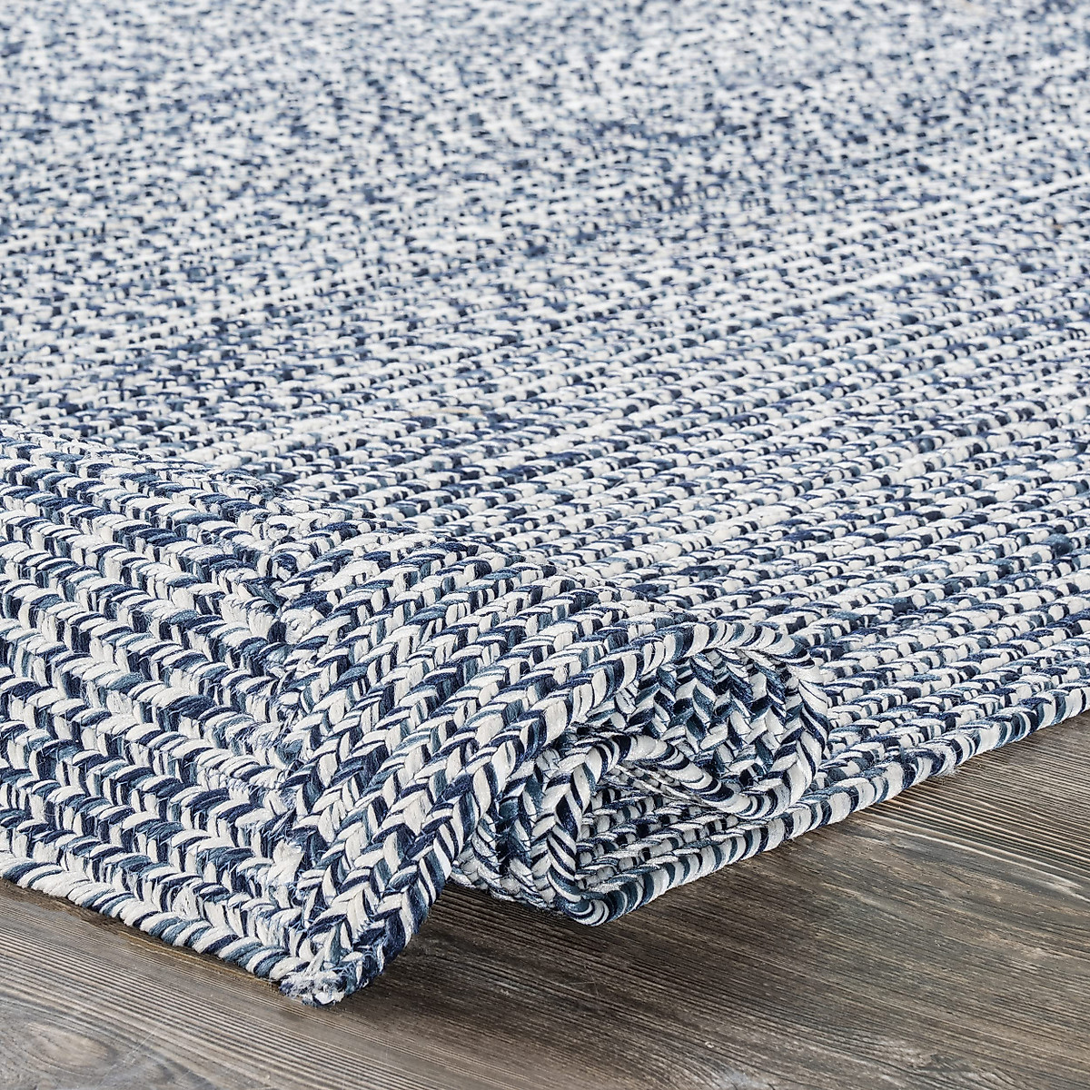 nuLOOM Wynn Braided Indoor/Outdoor Area Rug, 8' Round, Light Blue