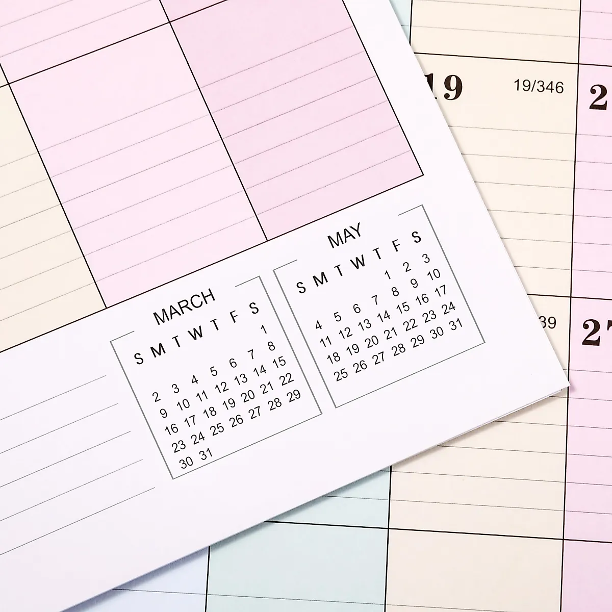 Wall Calendar 2023-2024 - Calendar 2023-2024, Jan. 2023 - Jun. 2024, 12" x 17", 2023 Wall Calendar with Thick Paper, Twin-Wire Binding + Hanging Hook + Large Blocks with Julian Dates - Colorful Lump