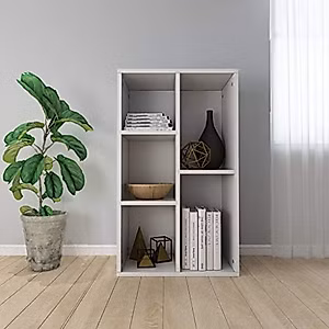 Sideboard with 5 Storage Compartments, Multifunctional Display Stand for Living Room and Office, Chipboard, 19.7" x 9.8" x 31.5"