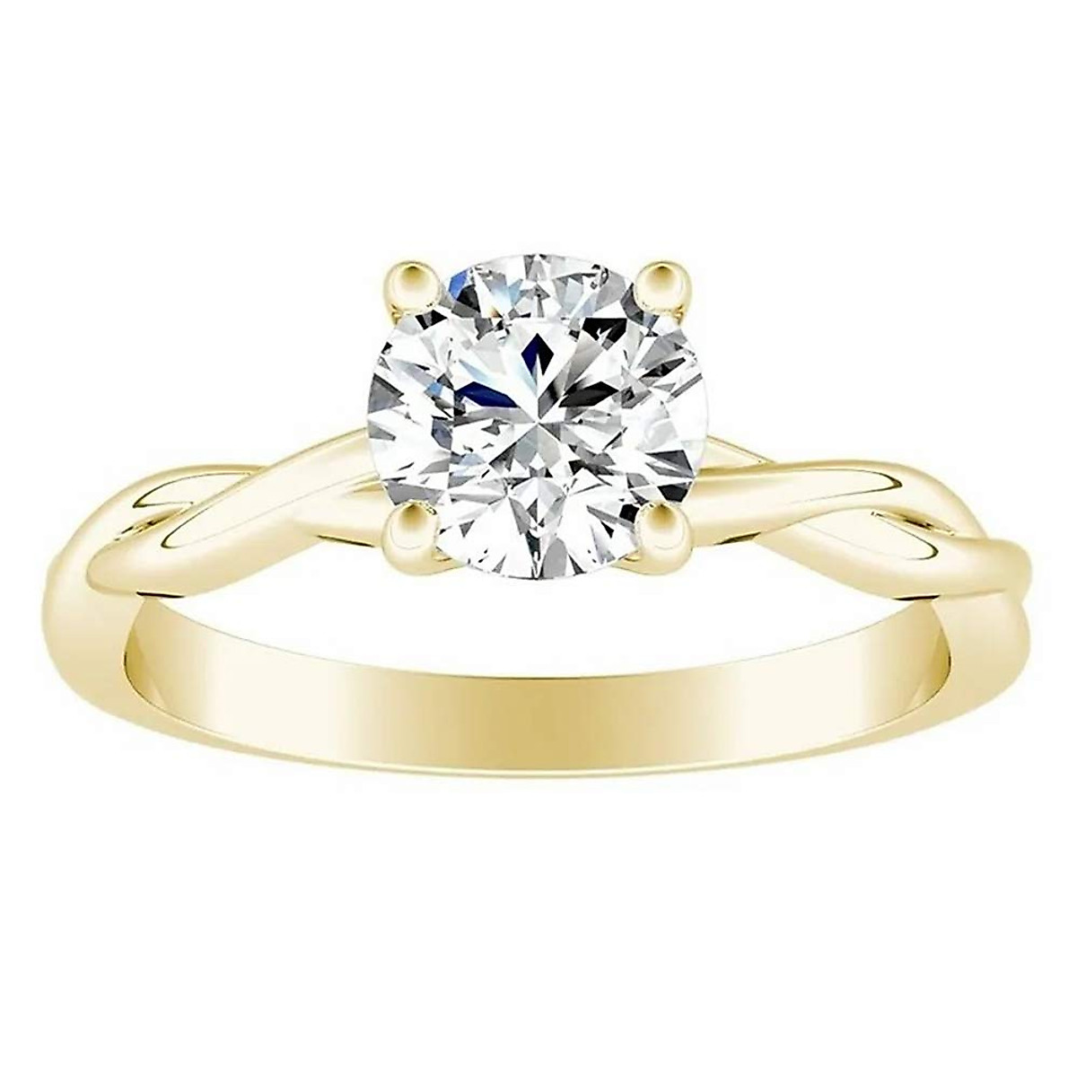 Blocaci 1 Carat Solitaire Classic Round Engagement Rings for Women Moissanite Rings 925 Sterling Silver 10K 14K 18K Gold Wedding Anniversary Rings Free Engraving (925 Sterling Silver)