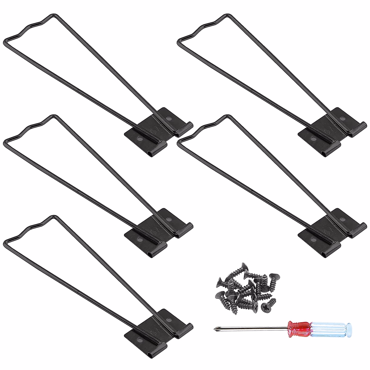 Rierdge 5 Pcs Easel Back, Iron Picture Frame Easel Back, Photo Frame Easel Back Stand with Screws & Screwdriver (Black)