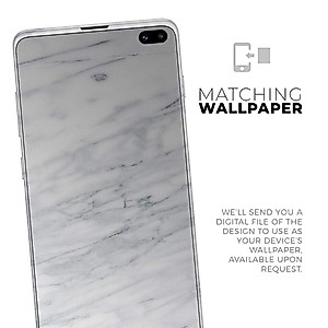 DesignSkinz White & Grey Marble Surface V2 Protective Vinyl Decal Wrap Skin Cover Compatible with The Samsung Galaxy S20 (Screen Trim & Back Glass Skin)
