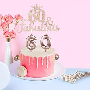 60th Birthday Decorations Gifts for Women Including Crown, Sash, Cake Topper, Candles and 12oz Wine or Coffee Tumbler Mug with Lid, Gifts for 60 Year Old Woman