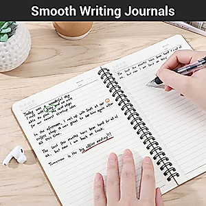 EUSOAR College Ruled Spiral Notebook, A5 3packs 5.5"X8.3" 120 Pages Line Travel Notebooks Journal, Memo Notepad Sketchbook, Students Office Business Subject Diary Ruled Book Journal-Kraft Cover