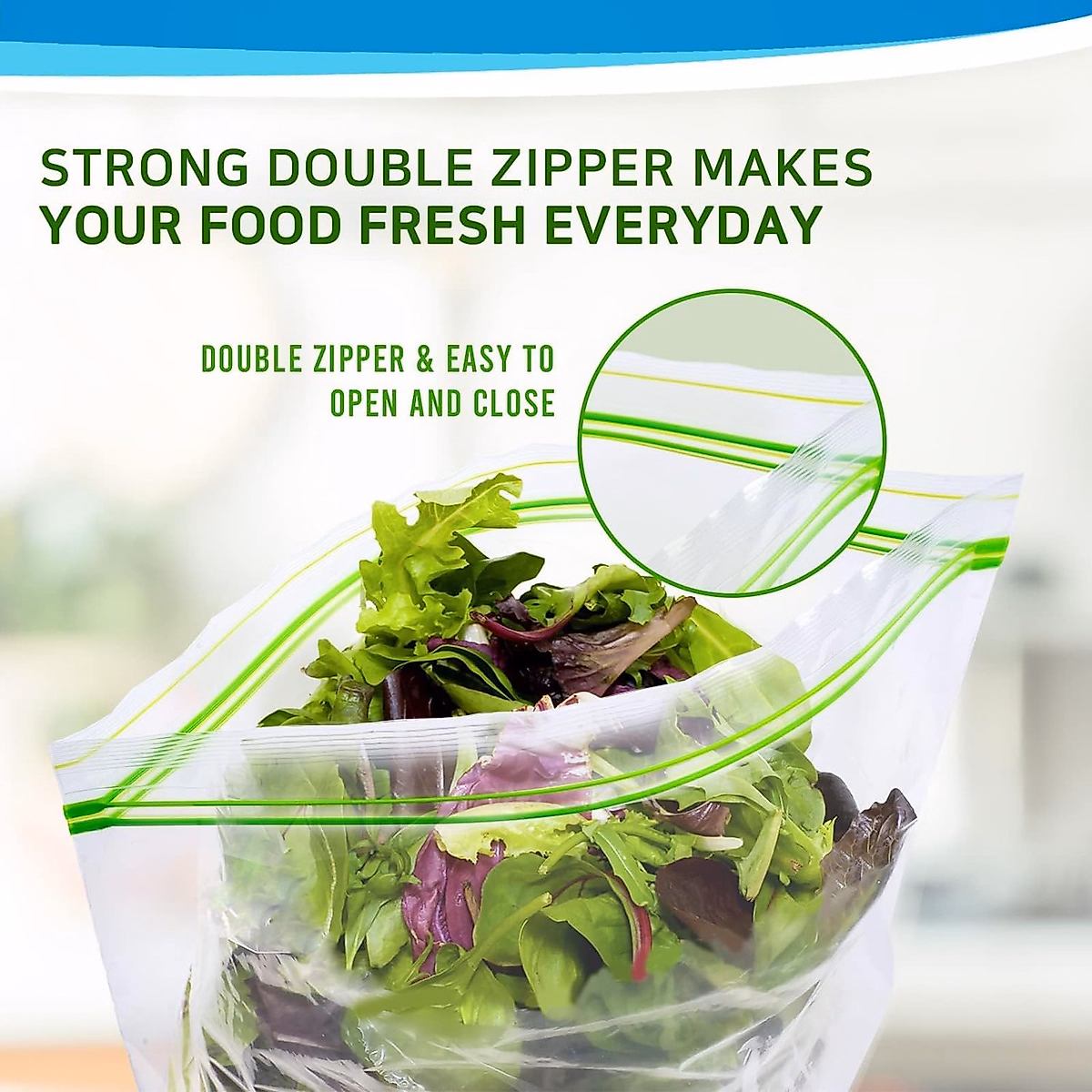 80 Pcs Gallon Storage Bags 10.5X11 IN Freezer Bags Double Zipper Reusable Sandwich Bags Zip Bag For Food Storage Fruit Nuts Cakes Cookies Snack Meal Prep Containers