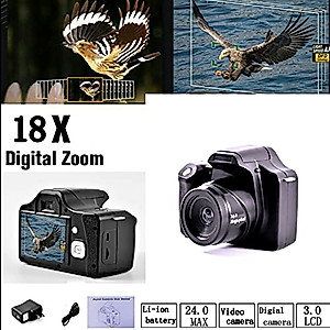 Digital Camera Cameras for Photography and Video Camera Point Digital Cameras Vlogging Camera for Photography 1080p HD SLR Digital Camera with SD Card 24 Megapixel 18X Digital Zoom 3 Inch TFT-LCD