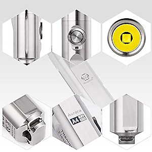 RovyVon A4 Pro Titanium Keychain Flashlight, Super Bright 650 Lumens Titanium Flashlight Powered by Rechargeable Battery, Premium EDC Flashlight for Household, Outdoor, and Festivals