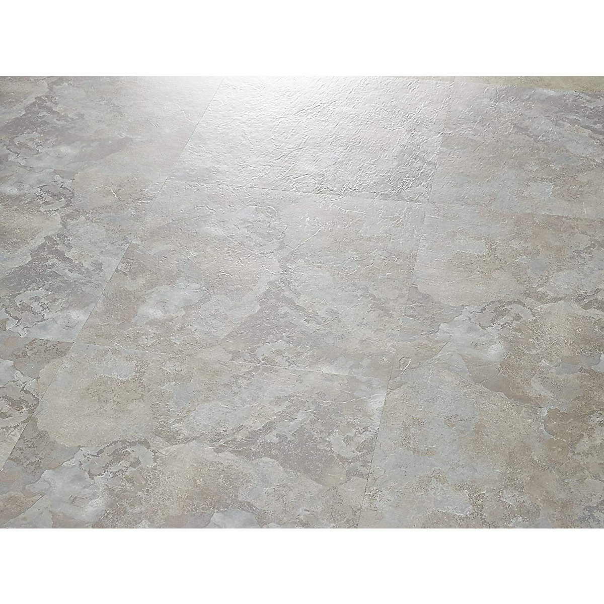 Majestic Self Adhesive 18-Inch Square Vinyl Floor Tiles, 10 Tiles - 18" x 18", Ghibli Beige Granite Pattern - Peel & Stick, DIY Flooring for Kitchen, Dining Room & Bathrooms by Achim Home Decor